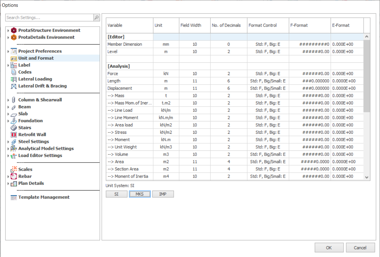 Project Settings/ Parameters