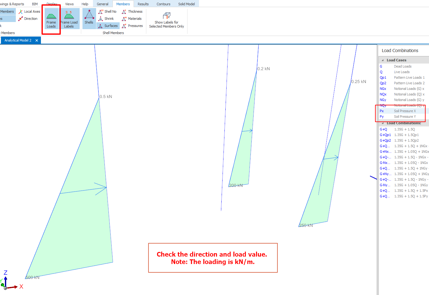 Define Wall/Column Span Loads