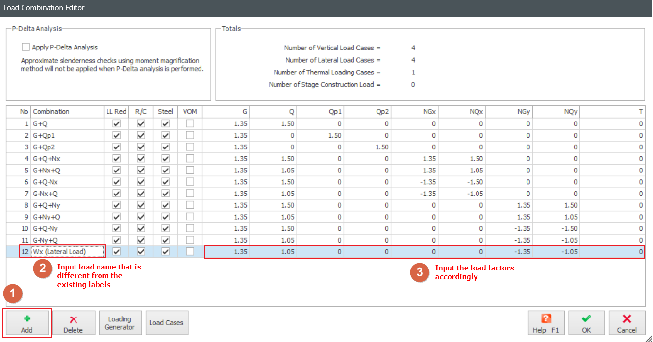 Define Wall/Column Span Loads