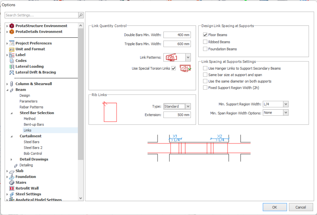 Beam Design Settings
