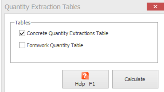 Quantity Extraction Tables